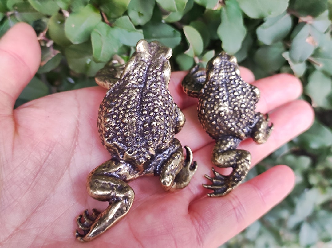 Vtgbrasslover Vtg Vintage Style Brass Cute Lucky Frog Statues Fortune ...