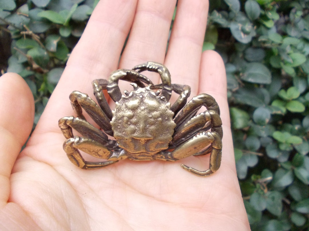 39.6 Gram Vtgbrasslover Vtg Vintage Style Brass Cute Lucky Crab Statues ...