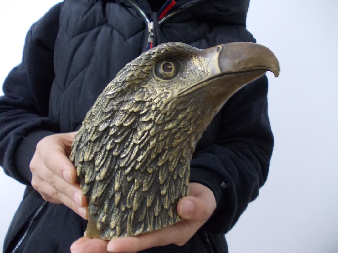Vintage Bronze Eagle Head Statue,copper Hawk Bald Bust Sculpture ...