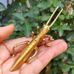 Get 1 Vtg Vintage Style Brass Golden Lucky Locust Statue Locust Fortune ...