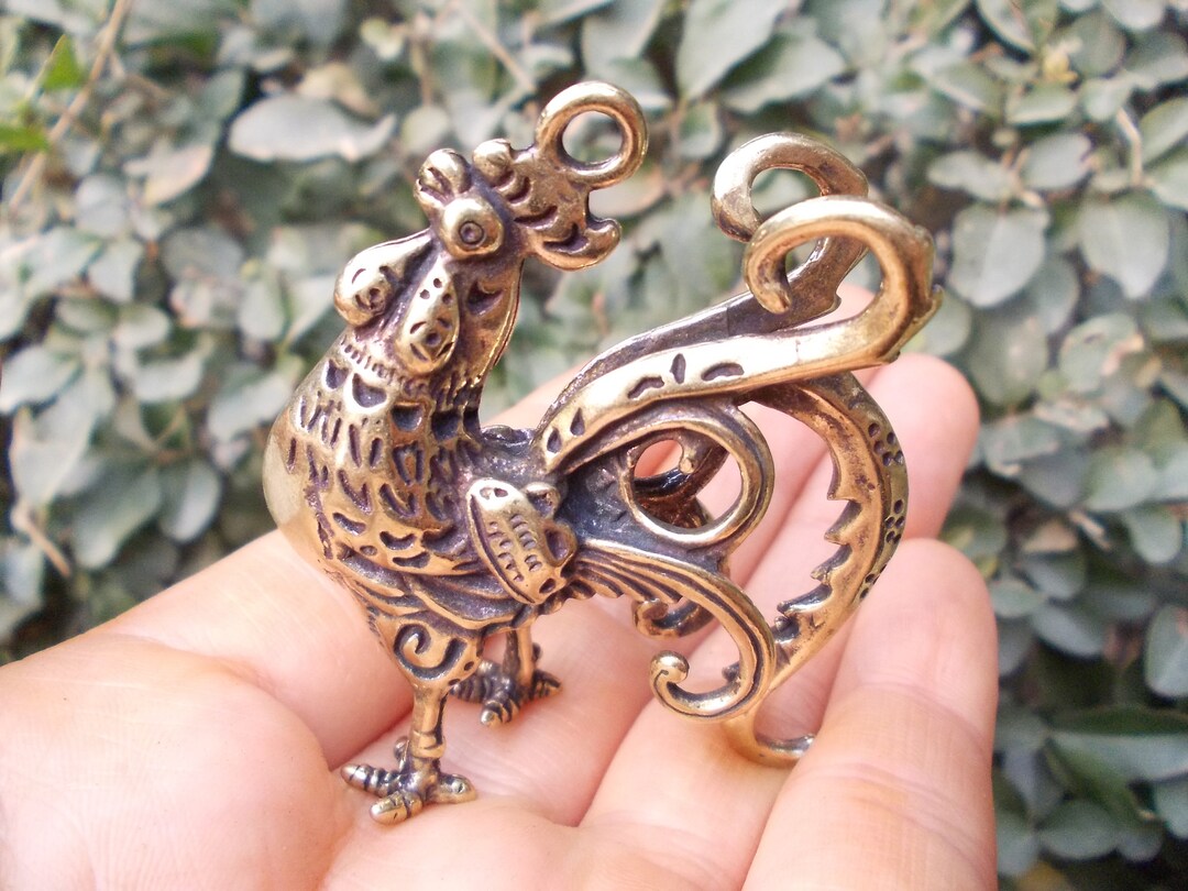 Get 2 Vtgbrasslover Vtg Vintage Style Brass Chicken Statue Pendant ...
