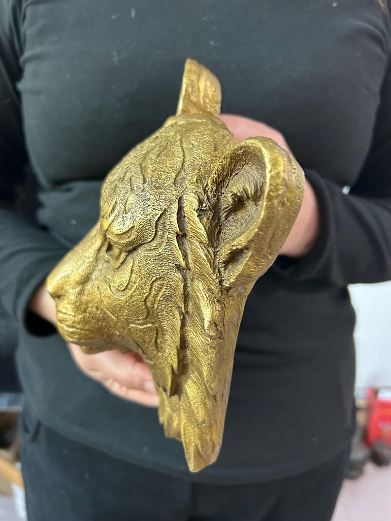 Retro Classic Pure Copper Tiger Evil Lion Sculpture Artwork South ...