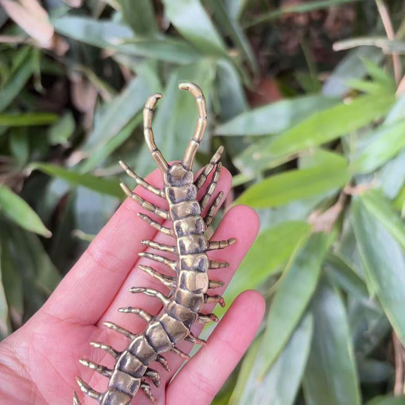 Antique Brass Centipede Dragon King Figurine Vintage Curio Collectible ...