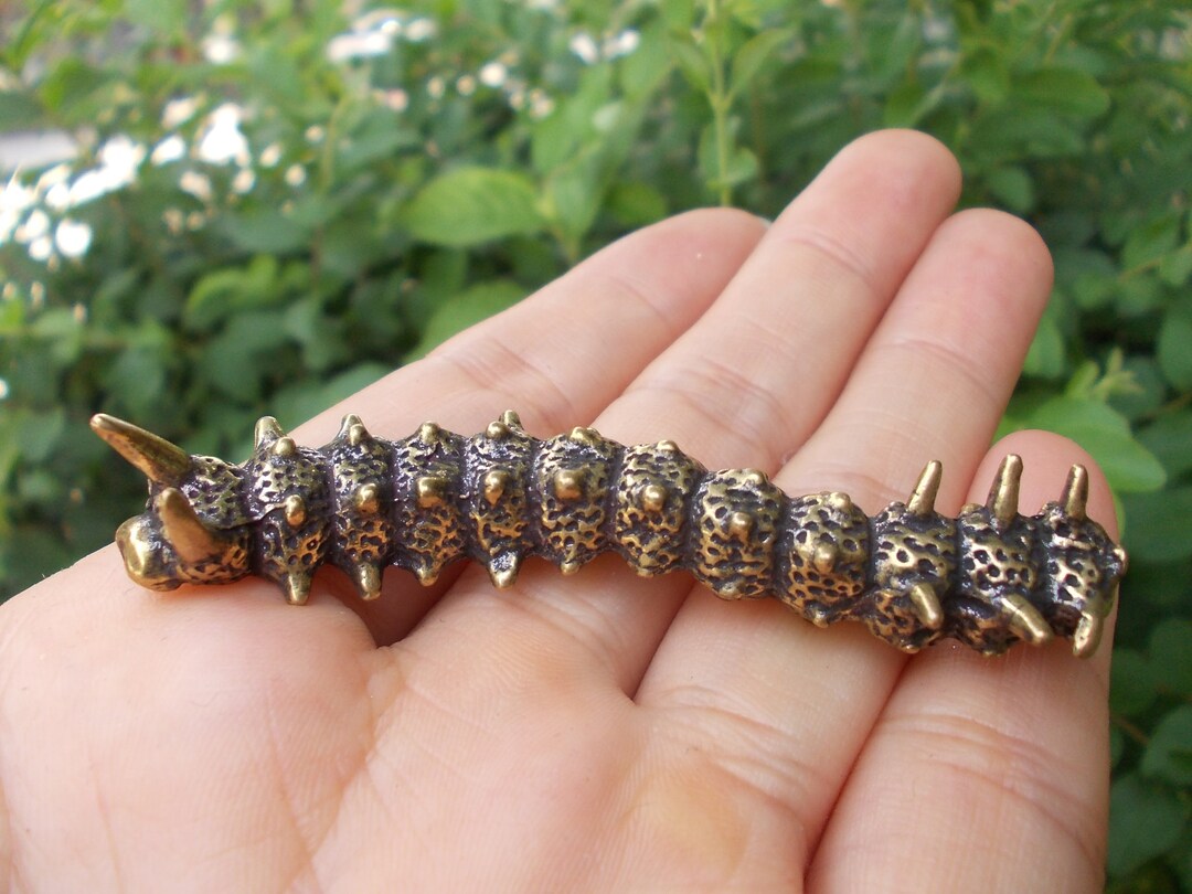 Miniature Copper Caterpillar Figurine Model Ornament Retro Insect ...