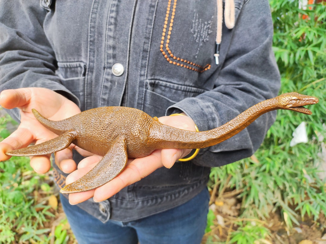 Bronze Plesiosaur Figurine, Copper Bronze Jurassic Period Dinosaur ...
