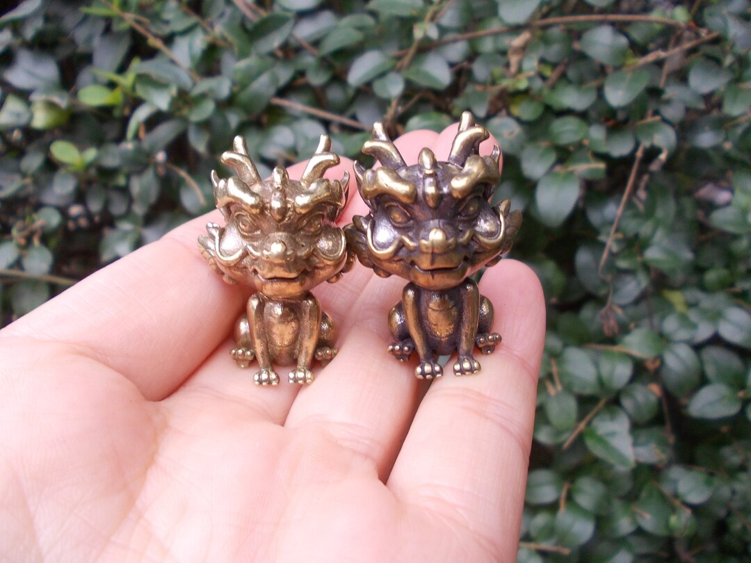 Vtgbrasslover Vtg Vintage Style Brass Qilin Statues Small Ornament ...