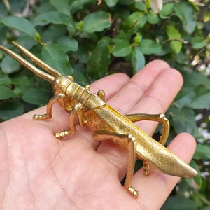 Get 1 Vtg Vintage Style Brass Golden Lucky Locust Statue Locust Fortune ...