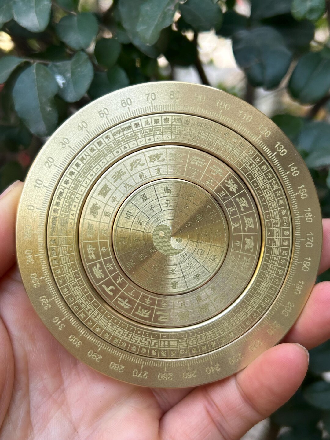Rotatable Feng Shui Compass, Copper Spiritual Cleansing Compass, Yin ...