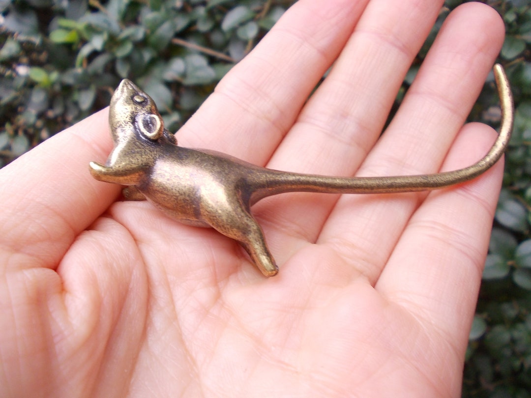 Vtgbrasslover Vtg Vintage Style Brass Mouse Statues Small Ornament Long ...
