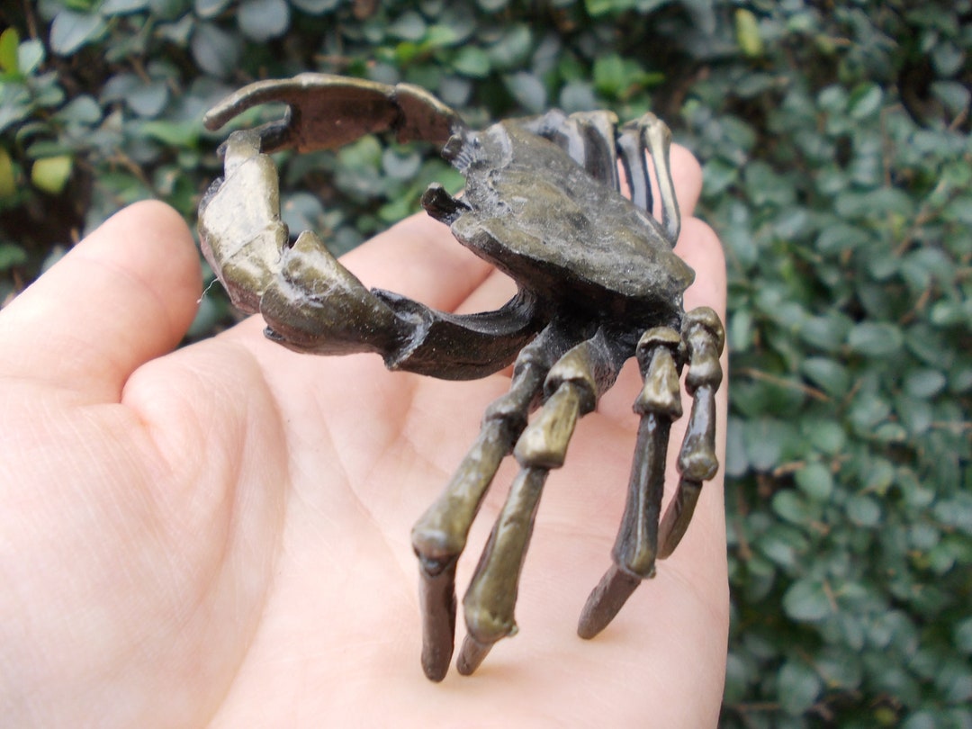 Vintage Style Brass Lucky Crab Statues Fortune Crab Figure Tea Pet ...