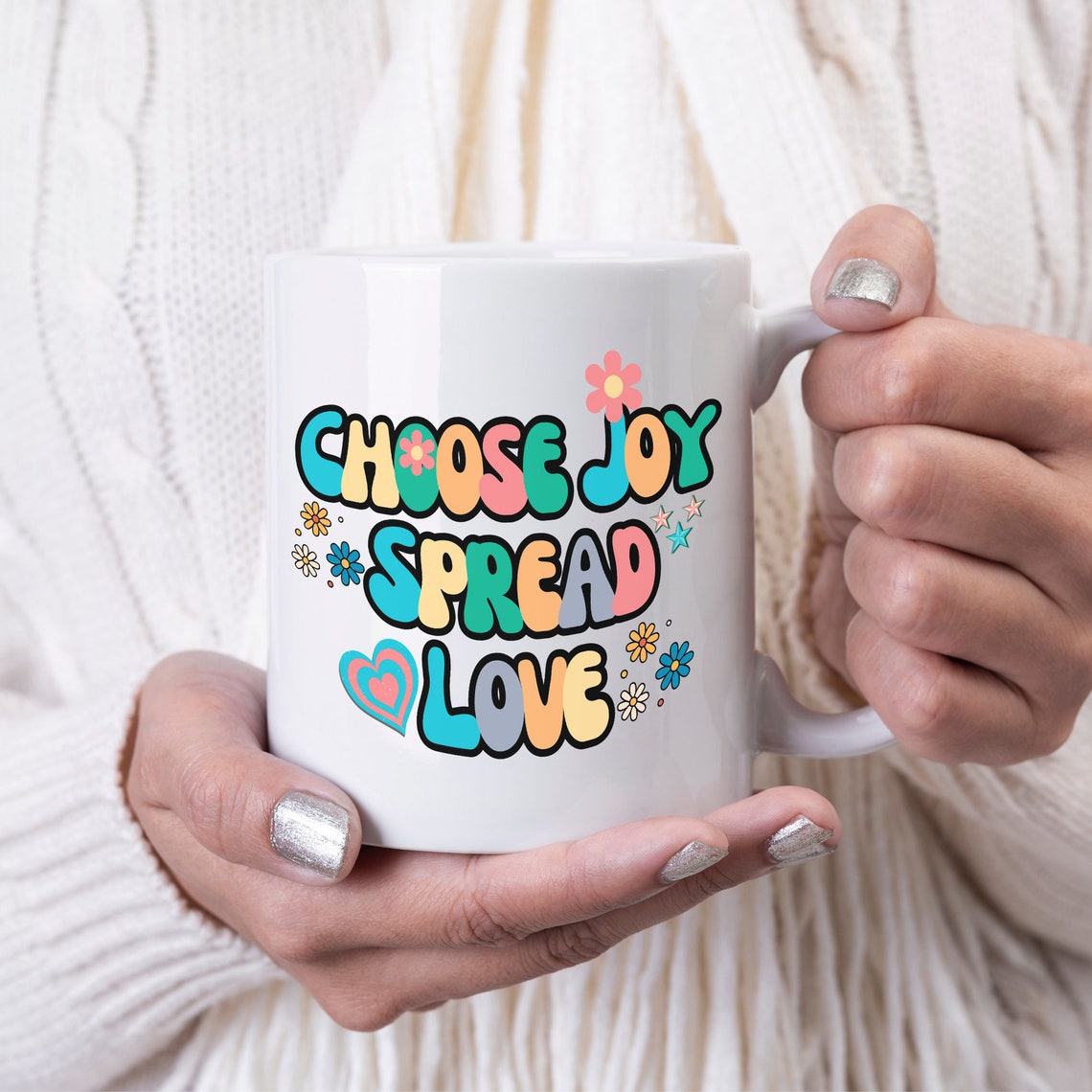 Choose Joy Spread Love Svg Png Jpg, Positive Quotes, Wavy Text Svg ...