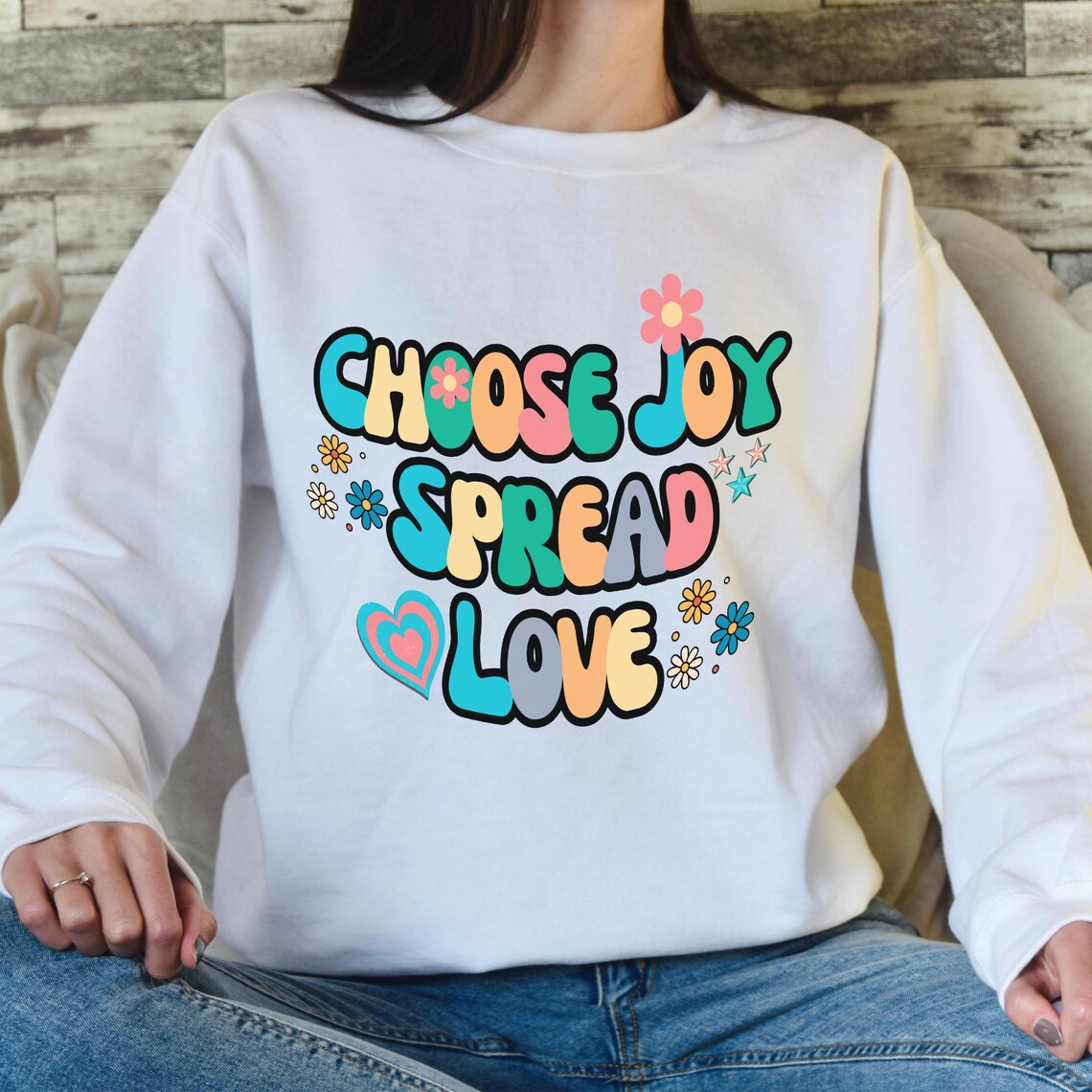 Choose Joy Spread Love Svg Png Jpg, Positive Quotes, Wavy Text Svg ...
