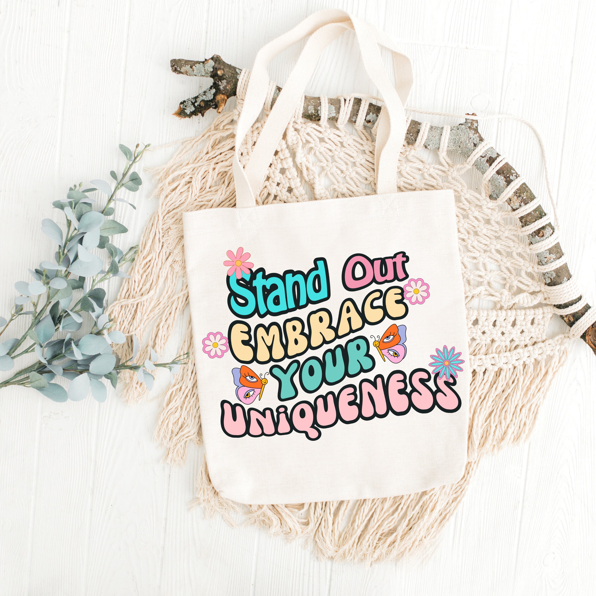 Stand Out Embrace Your Uniqueness SVG PNG Jpg Positive Quotes Wavy Text ...