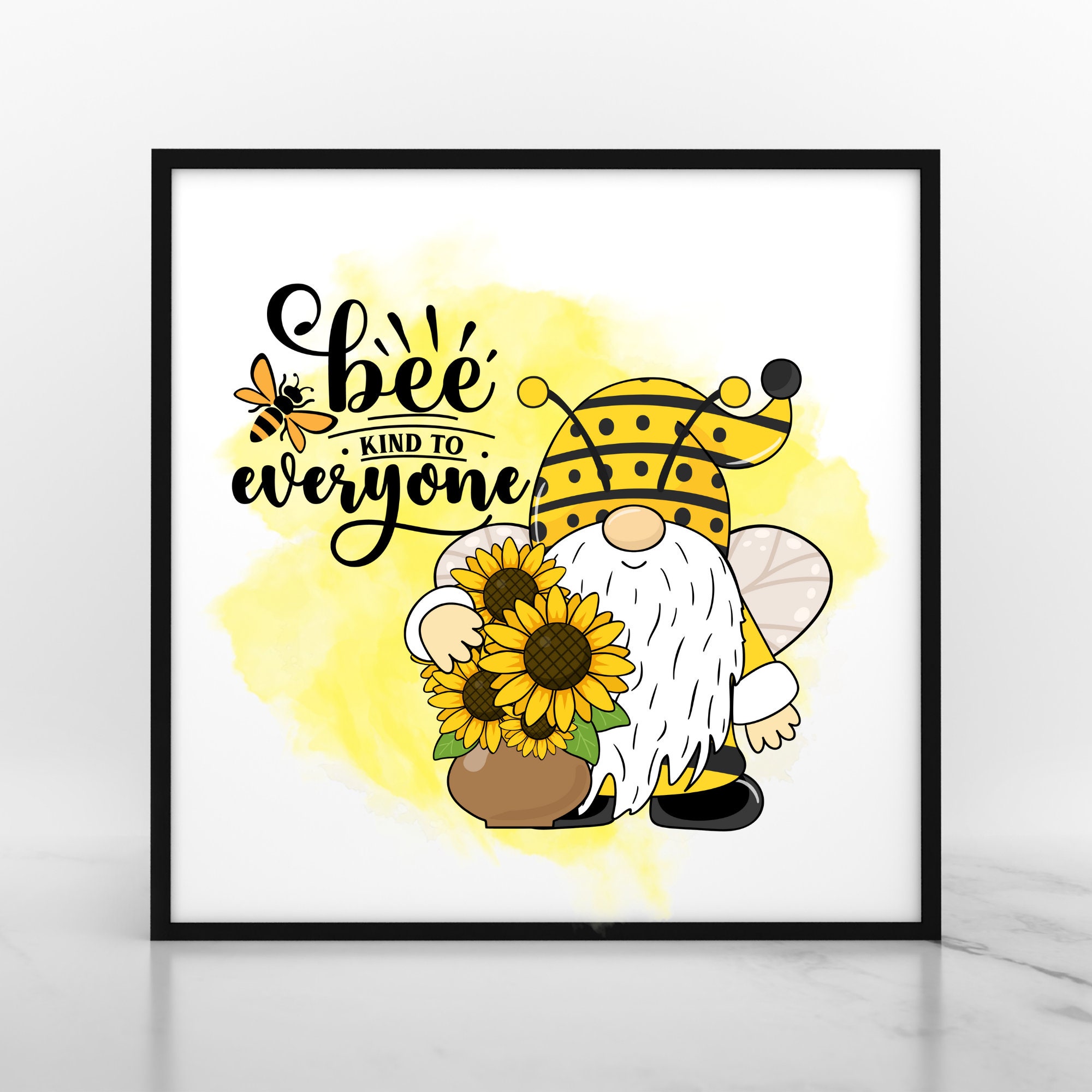 Honey Bee Gnome PNG Bee Kind to Everyone Printable Graphic - Etsy