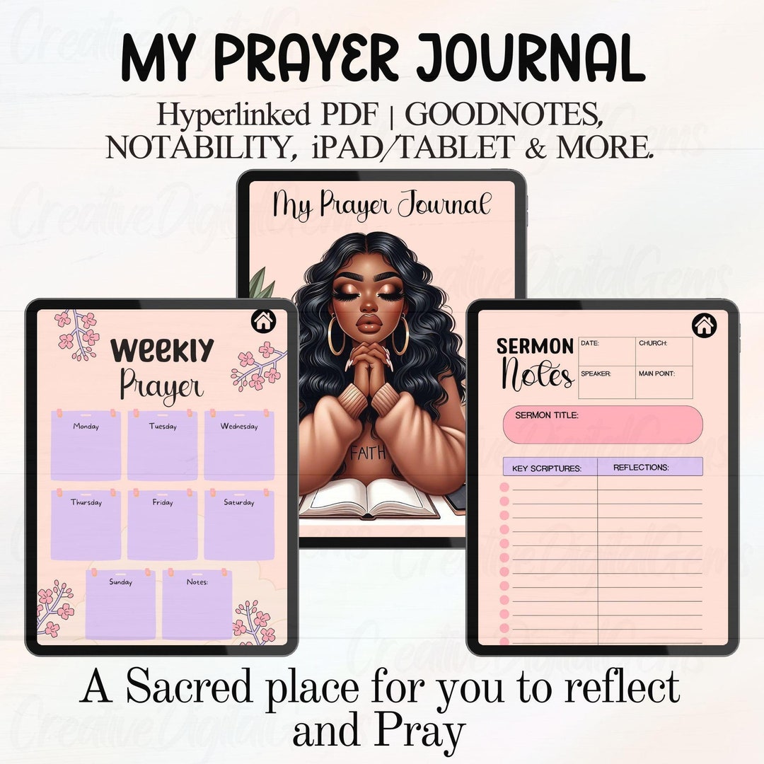 Cute Pink Prayer Journal 30-paged Faith-based Digital Journal Prayer ...
