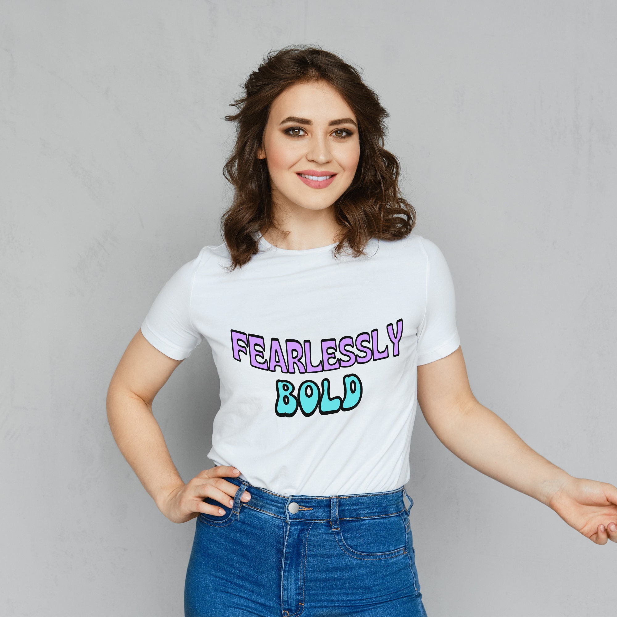 Fearlessly Bold Svg Png Jpg, Positive Quotes, Wavy Text Svg, Trendy ...