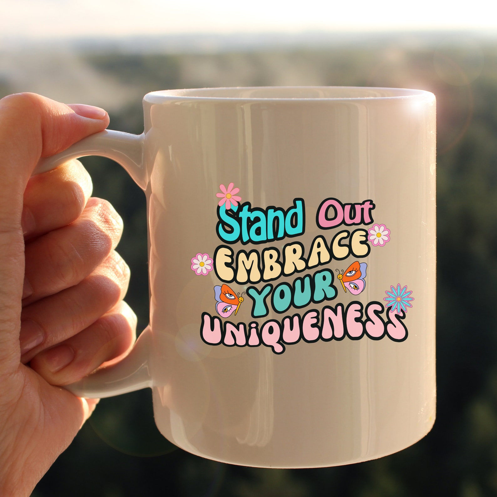 Stand Out Embrace Your Uniqueness SVG PNG Jpg Positive Quotes Wavy Text ...