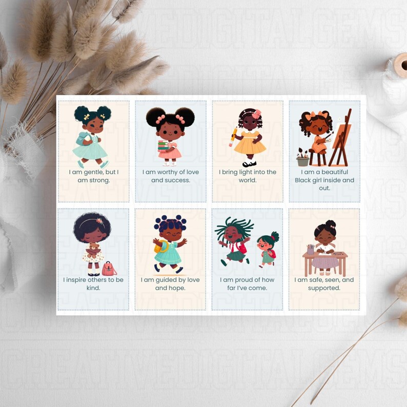 Black Girls School Affirmation Cards: Positive Printable for Kids ...