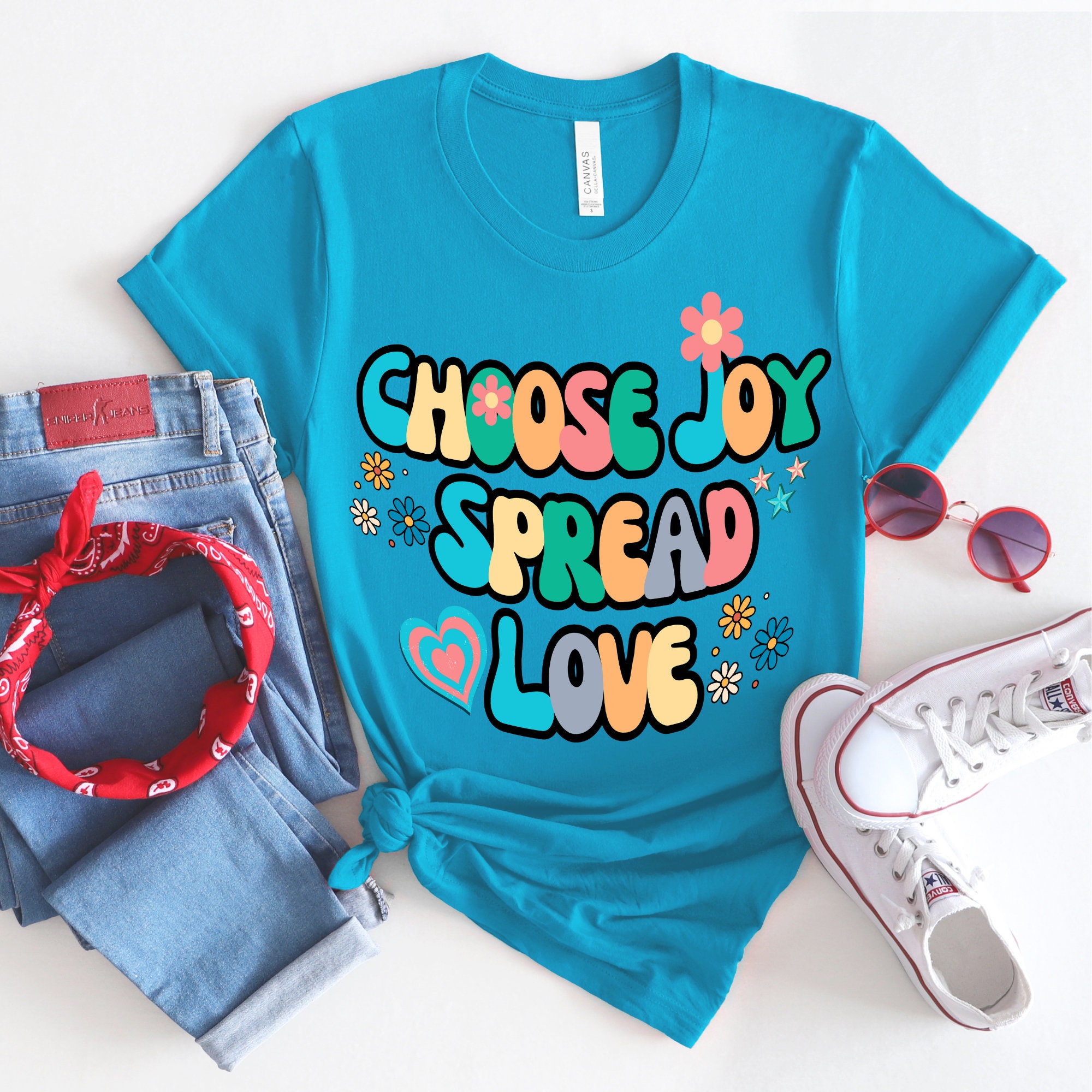 Choose Joy Spread Love Svg Png Jpg, Positive Quotes, Wavy Text Svg ...