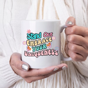 Stand Out Embrace Your Uniqueness SVG PNG Jpg Positive Quotes Wavy Text ...