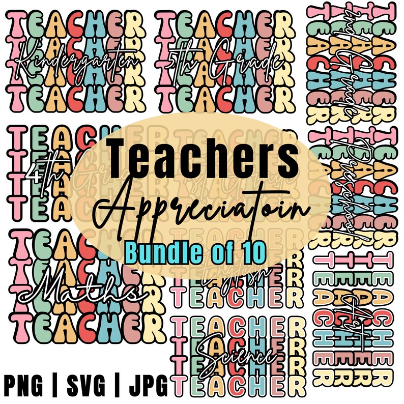 Teachers Appreciation Svg Png Jpg Preschool Kindergarten 1st 2nd 4th ...