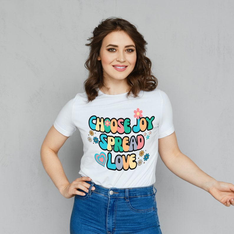 Choose Joy Spread Love Svg Png Jpg, Positive Quotes, Wavy Text Svg ...