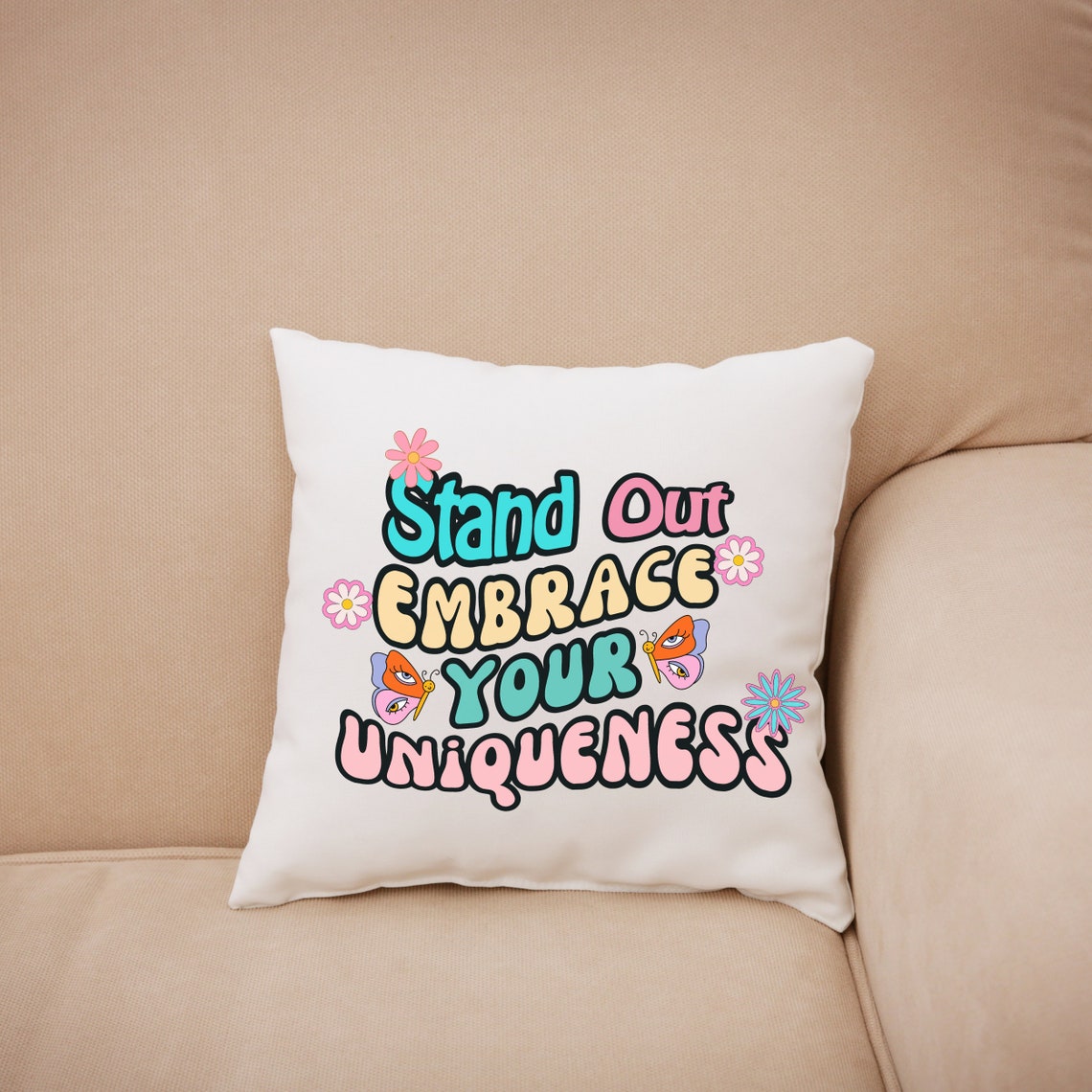Stand Out Embrace Your Uniqueness SVG PNG Jpg Positive Quotes Wavy Text ...