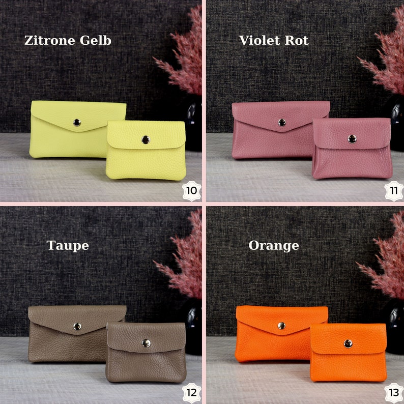 Women's Leather Wallet, Medium-small Wallet With Coin Pocket, Large ...