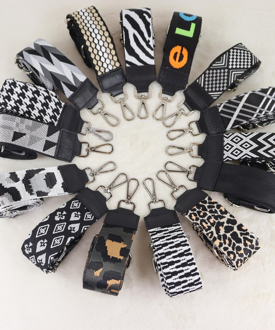 Bag Strap Black, Leather Bag Strap, Valentine's Day, Patterned Shoulder ...