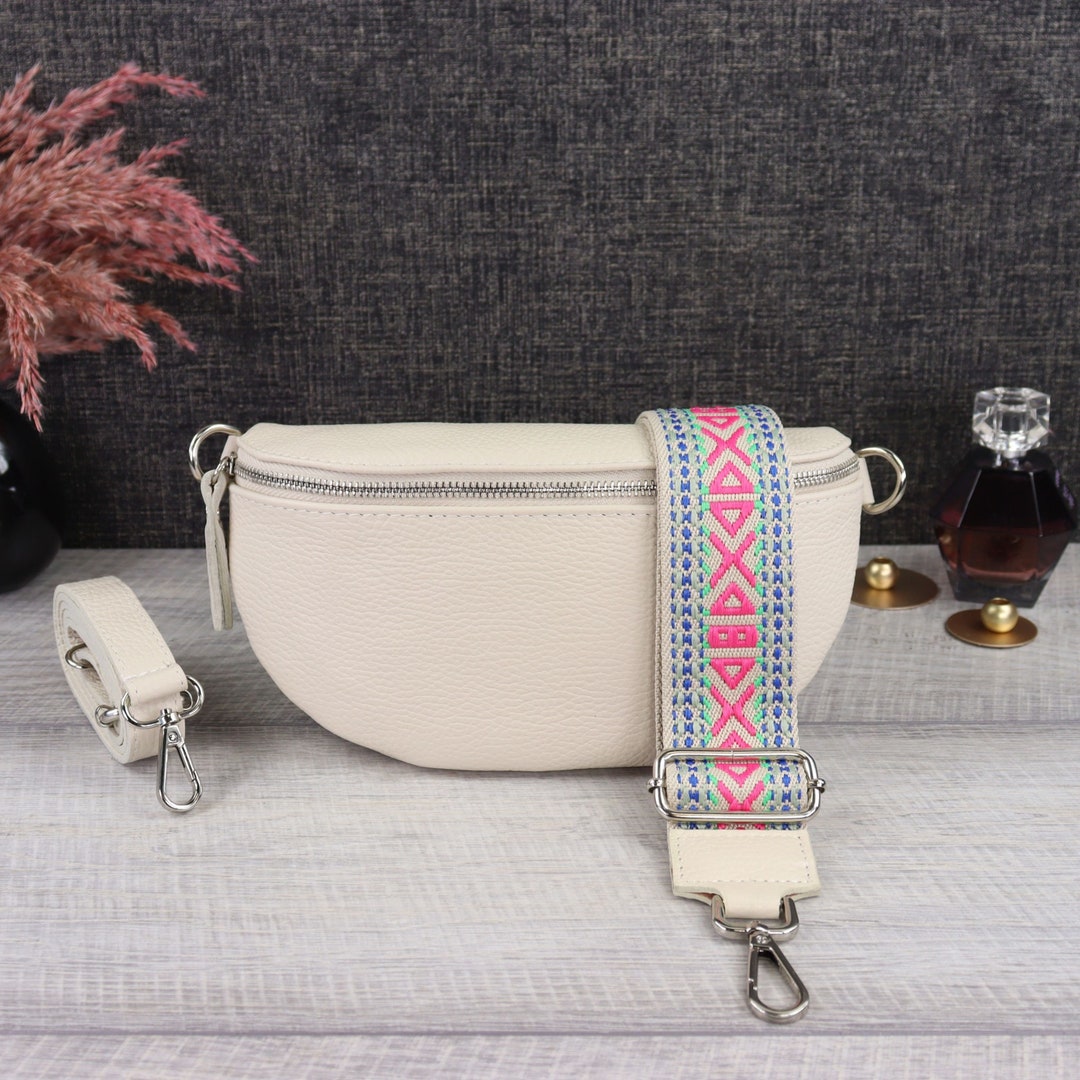 Crossbody Bag Leather With Leather Belt and Patterned Belt - Etsy