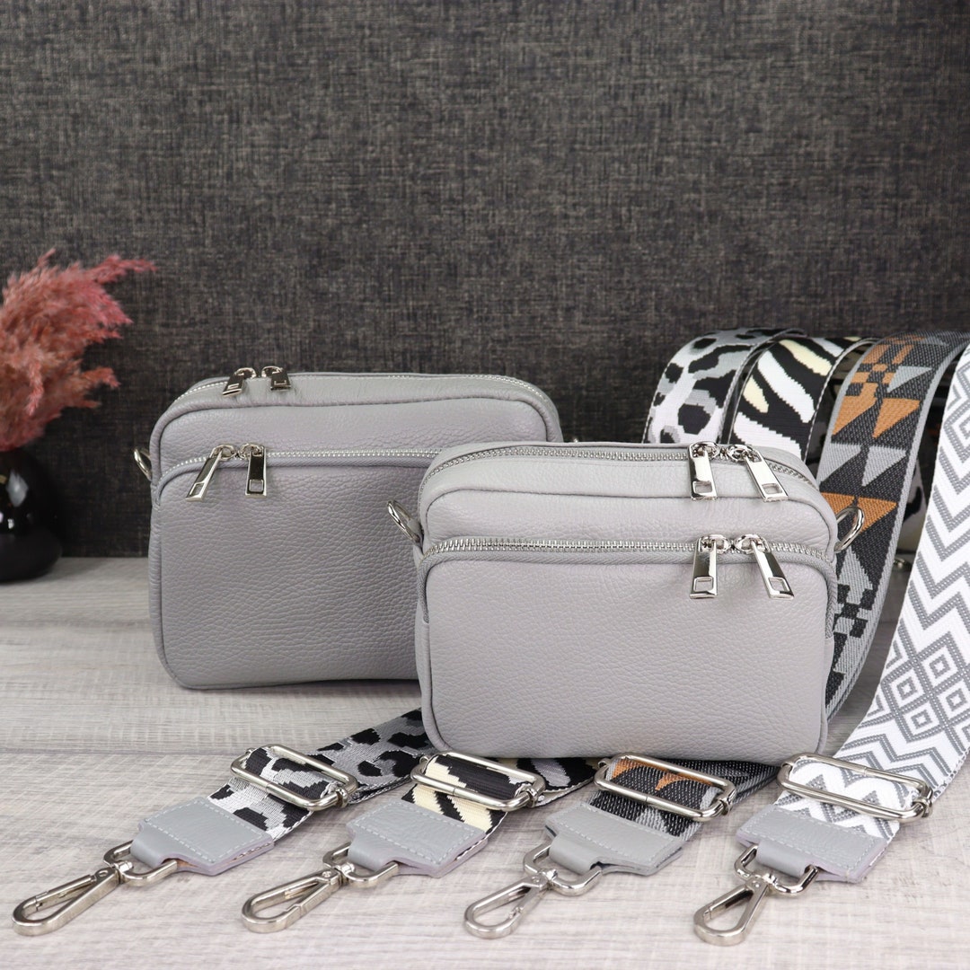 Gray Leather Crossbody Bag, Women's Leather Fanny Pack, Leather ...
