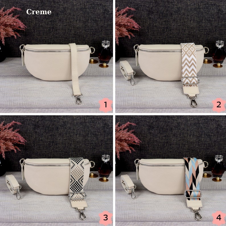 Crossbody Bag Leather With Leather Belt and Patterned Belt, Mother's ...