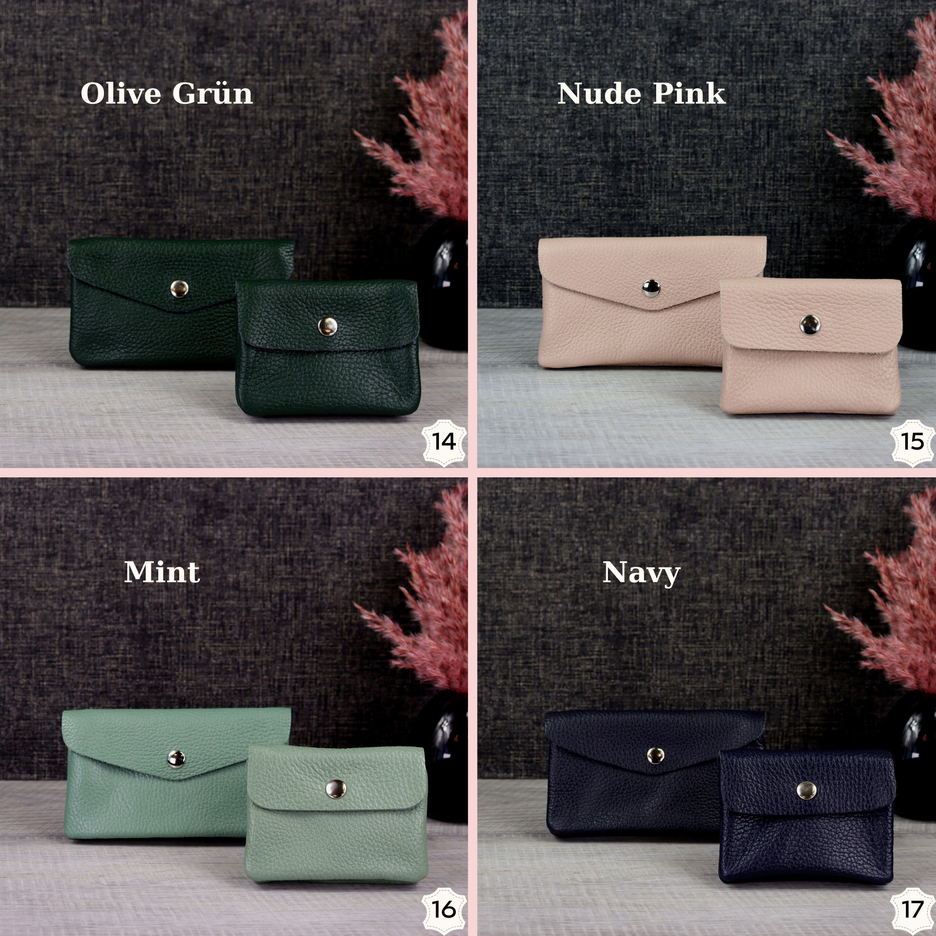 Women's Leather Wallet, Medium-small Wallet With Coin Pocket, Large ...