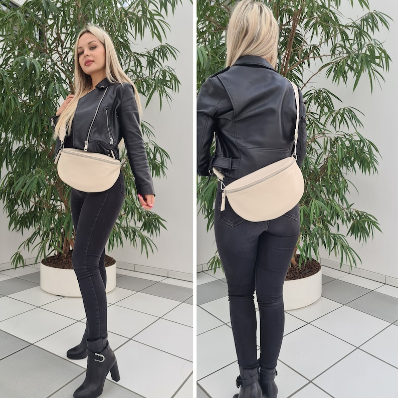 Crossbody Bag Leather With Leather Belt and Patterned Belt, Mother's ...