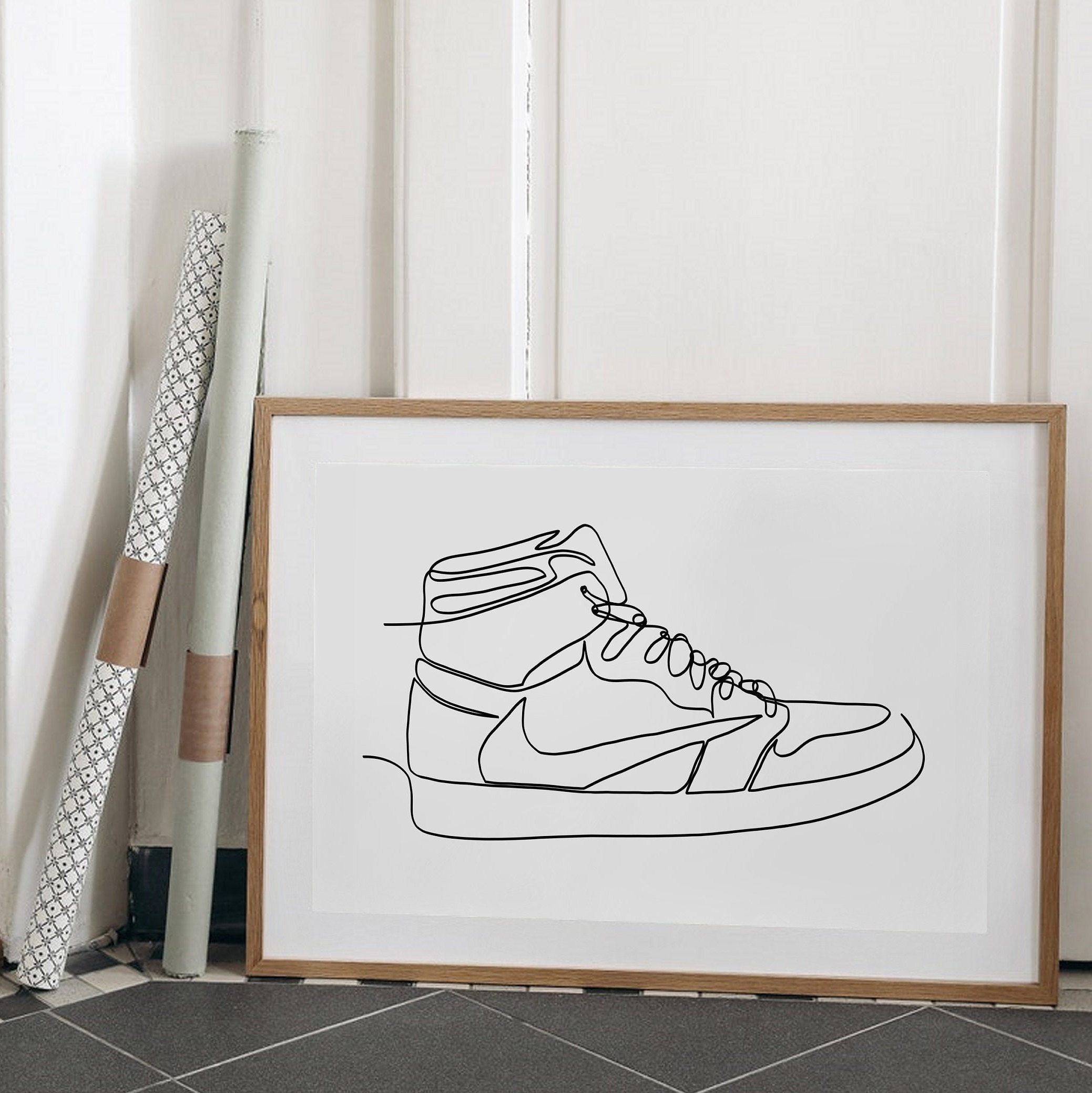 Minimalist Nike Sneakers Line Art. Set of 4 (single Line Art). Instant ...
