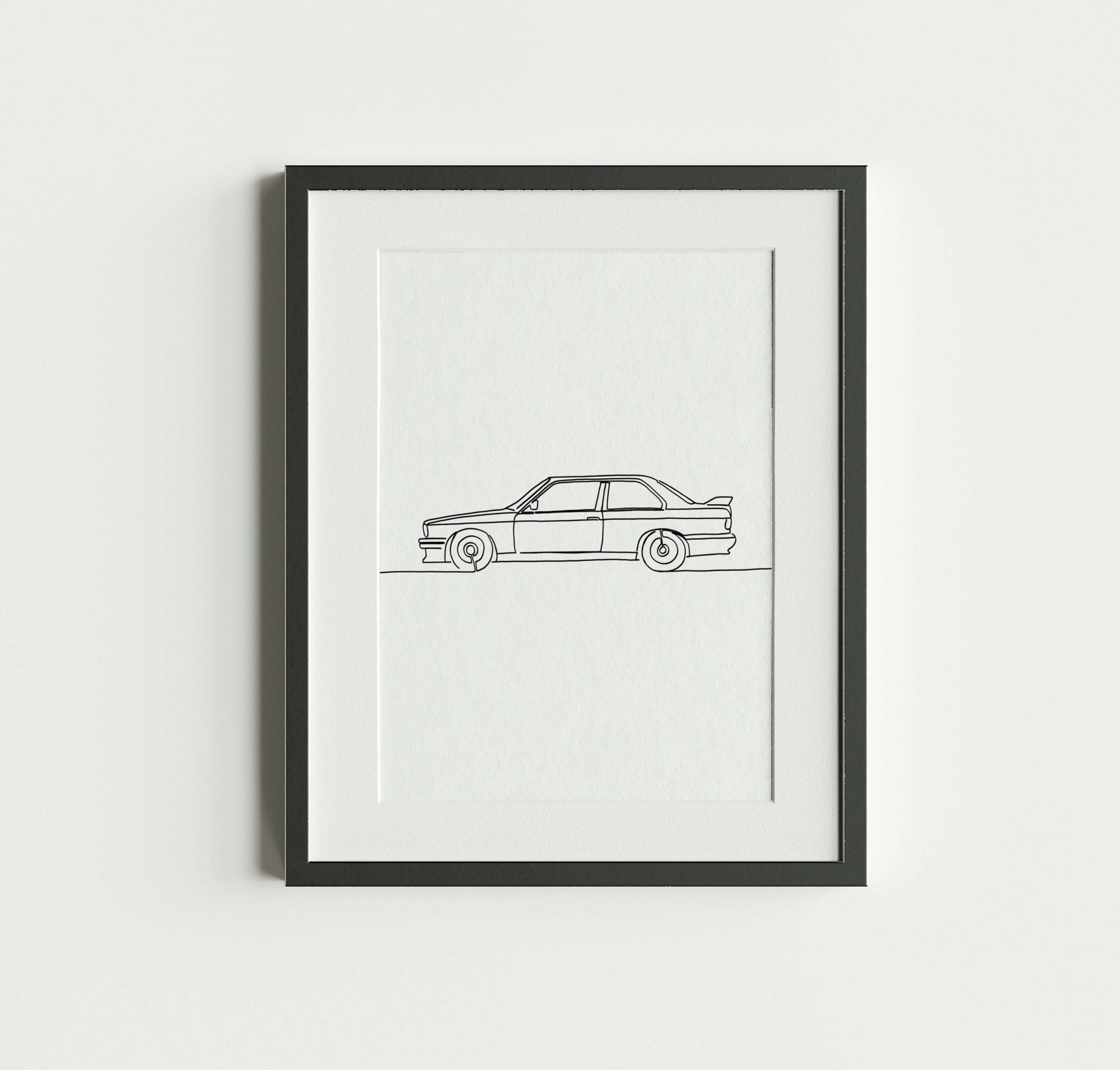 Minimalist Vintage BMW M3 E30 Line Art. Line Art Digital Download - Etsy