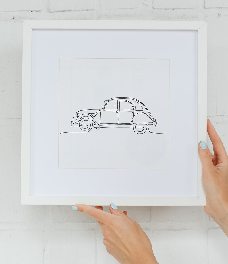 Minimalist Citroën 2CV Car Line Art Digital Download Car - Etsy