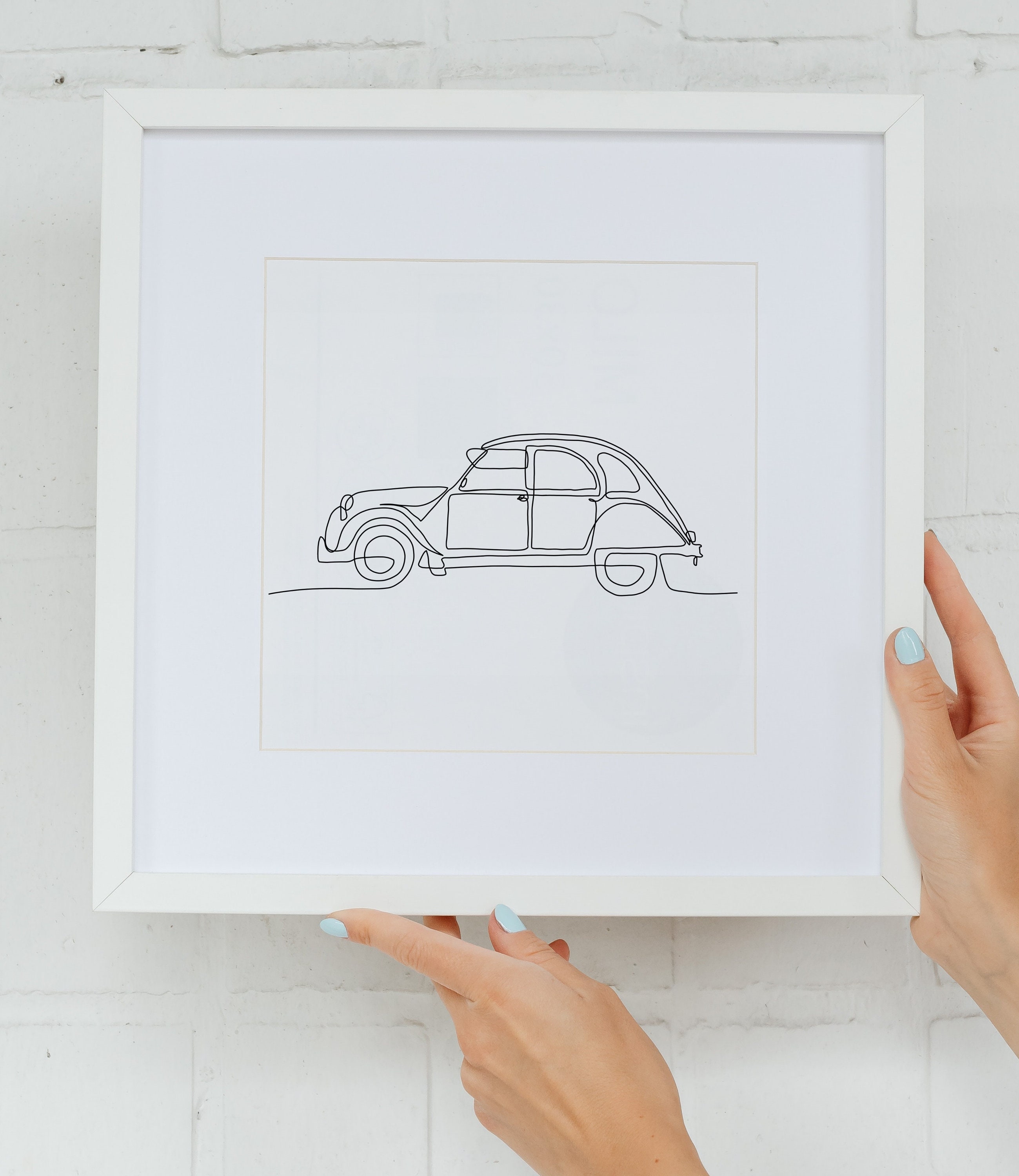 Minimalist Citroen 2CV Car, Line Art, Digital Download, Car Print ...