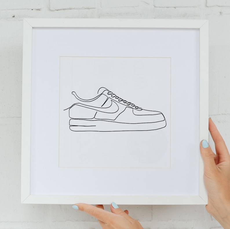 Minimalist Nike Sneakers Line Art. Set of 4 (single Line Art). Instant ...