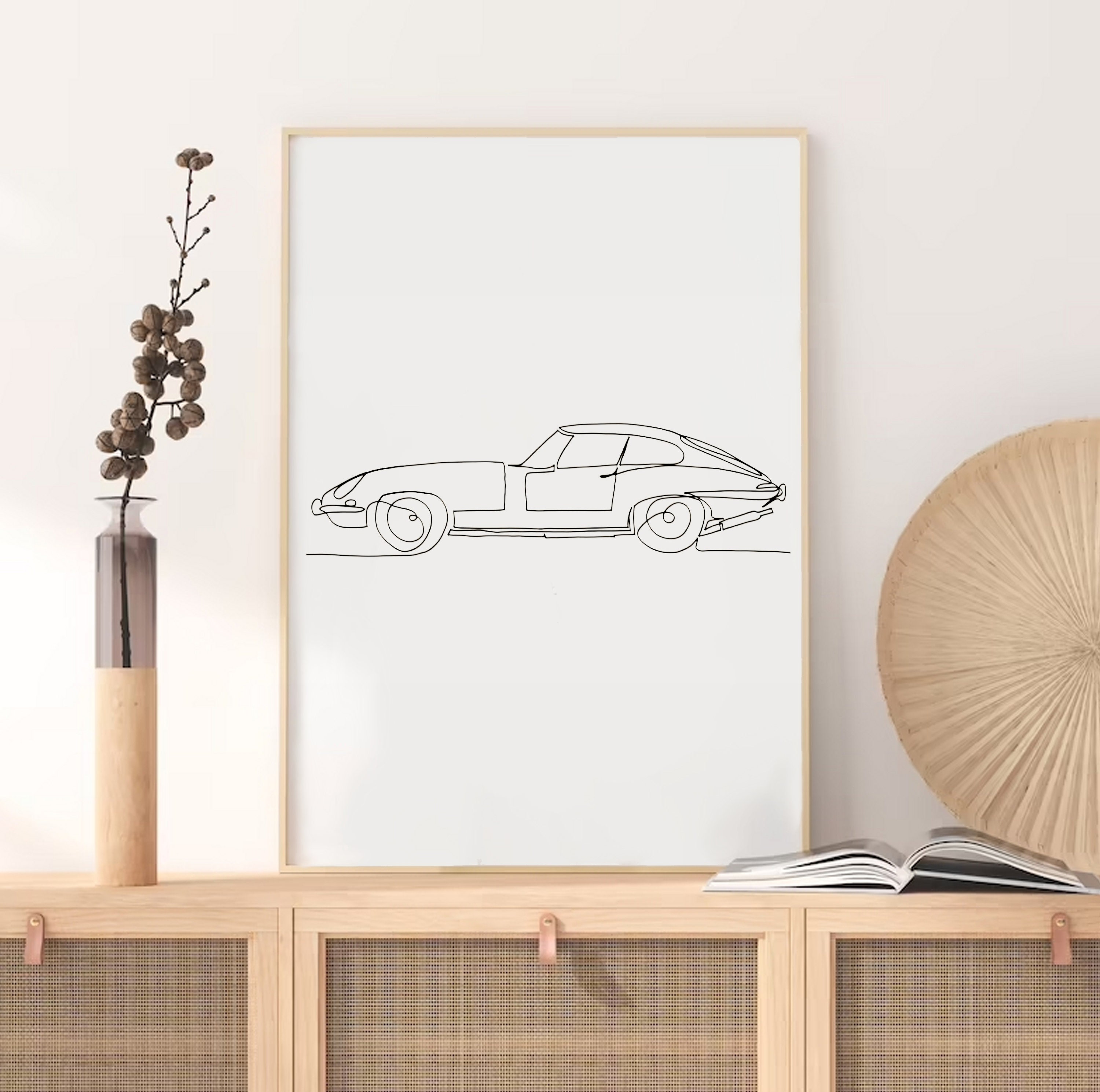 Minimalist Cars Line Art. Set of 4 single Line Art. Instant - Etsy