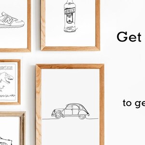 Minimalist Citroen 2CV Car, Line Art, Digital Download, Car Print ...