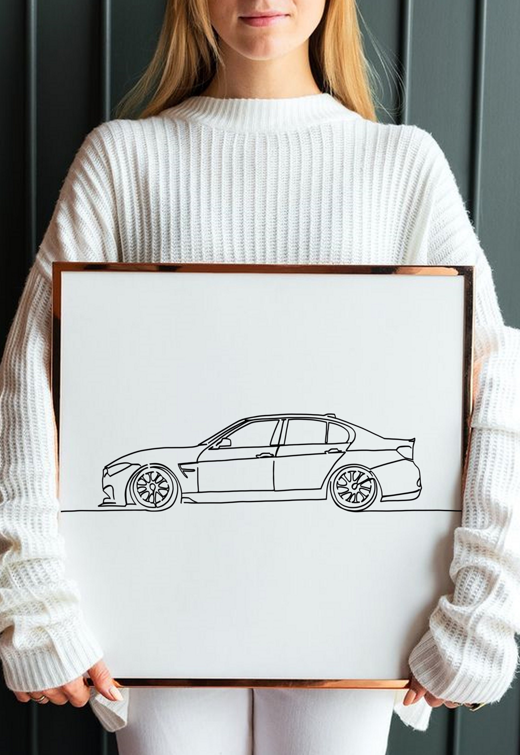 Minimalist BMW M3 F80 Line Art. Line Art Illustration Digital Download ...