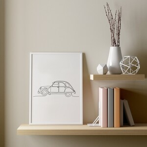 Minimalist Citroën 2CV Car Line Art Digital Download Car - Etsy