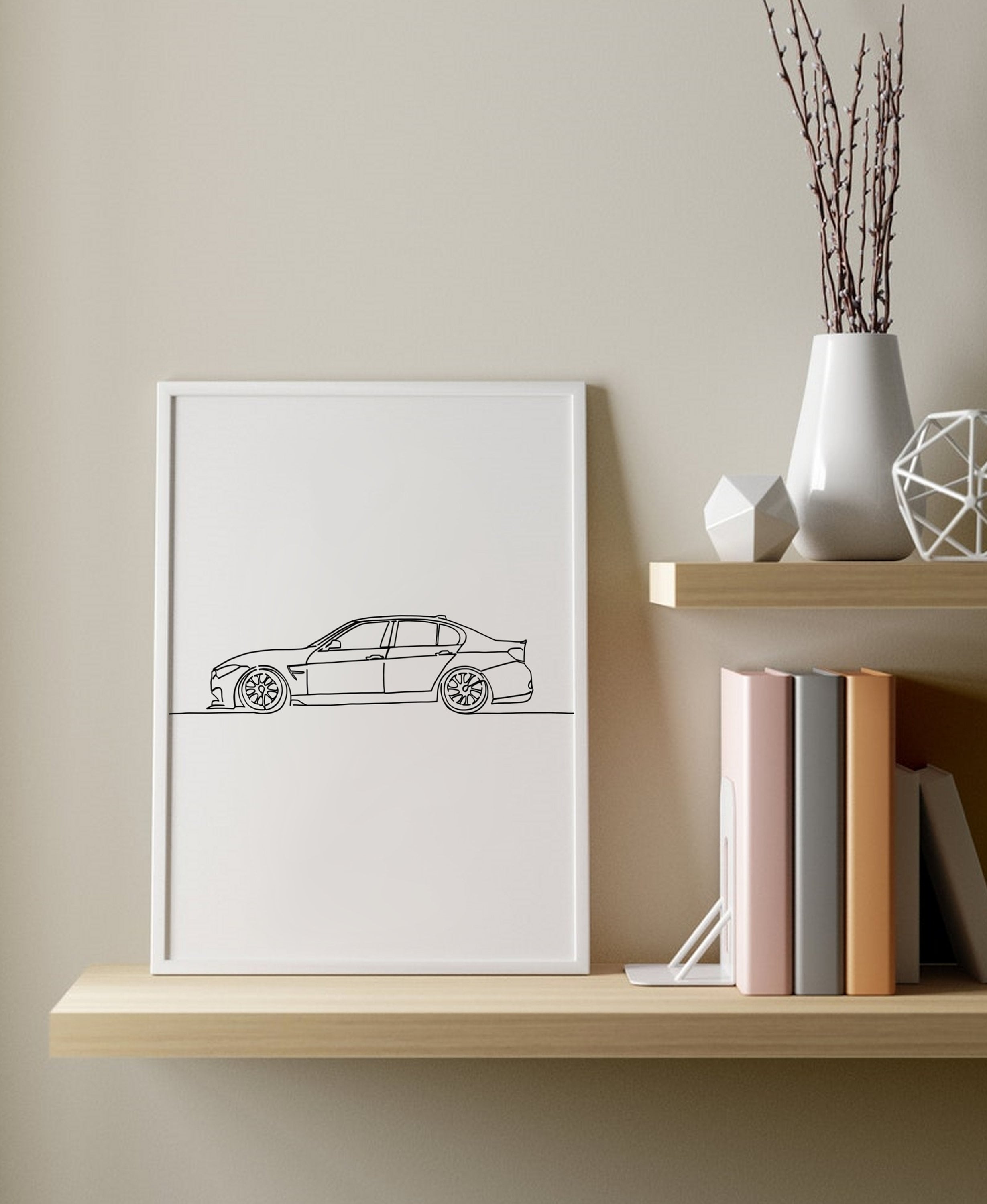 Minimalist BMW M3 F80 Line Art. Line Art Illustration Digital Download ...