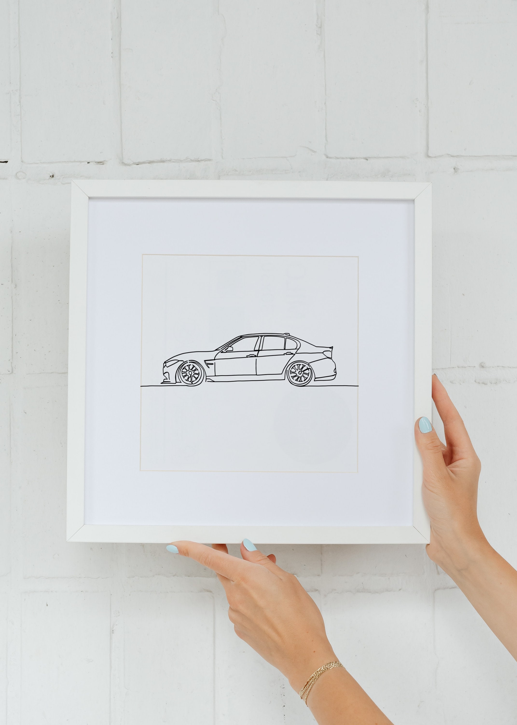 Minimalist BMW M3 F80 Line Art. Line Art Illustration Digital Download ...