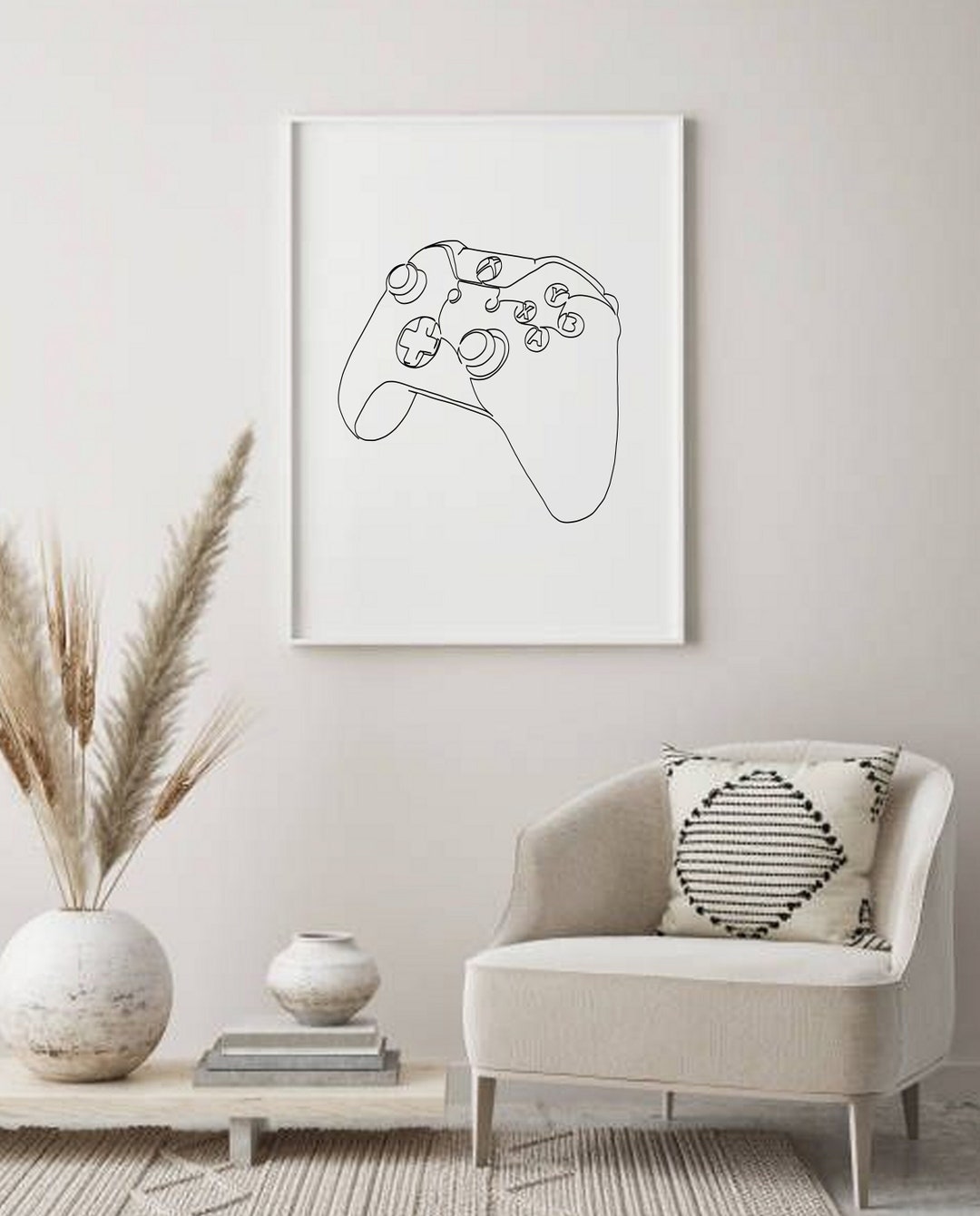 Minimalist Xbox Controller Art Poster, Microsoft Single Line Art ...