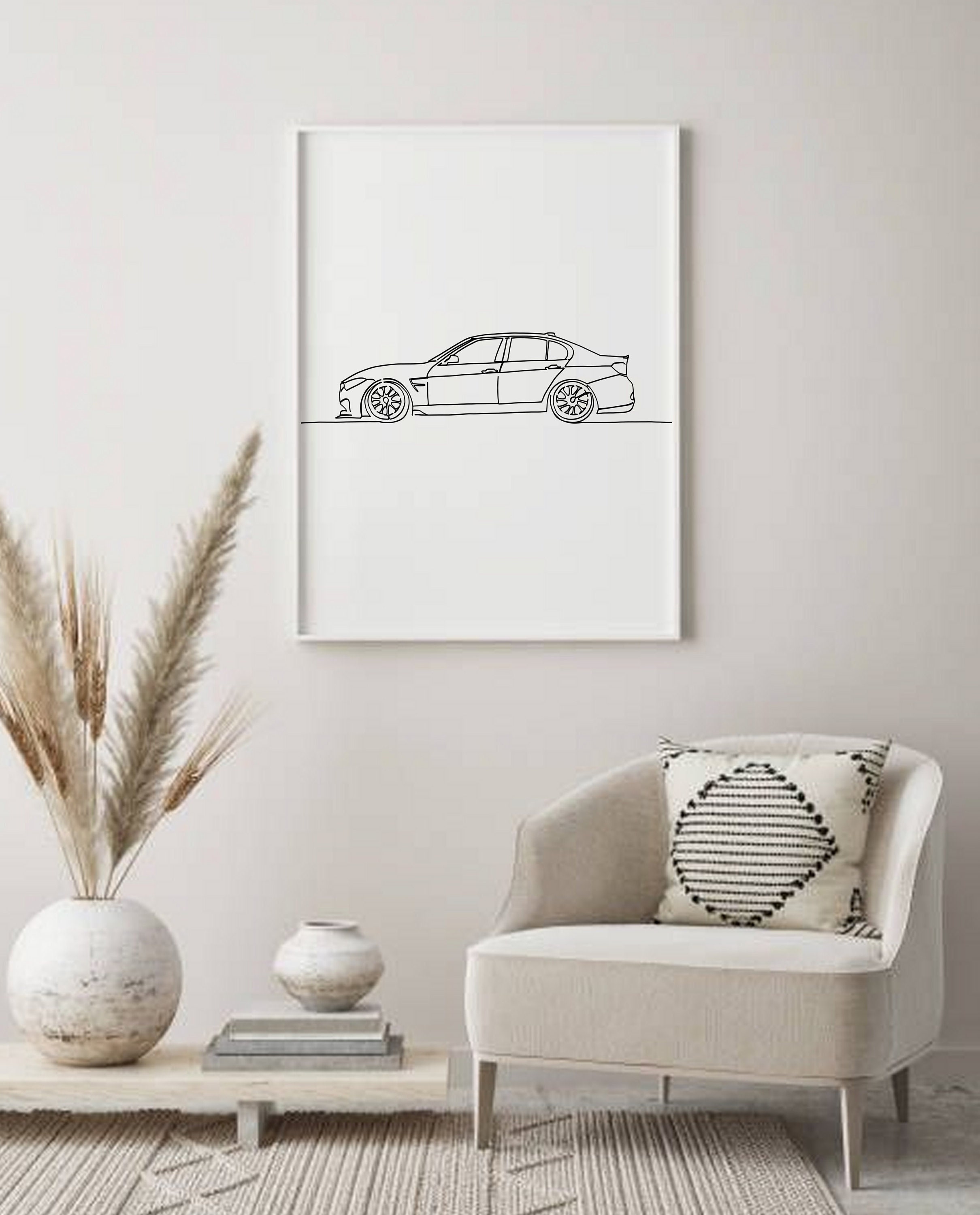 Minimalist BMW M3 F80 Line Art. Line Art Illustration Digital Download ...
