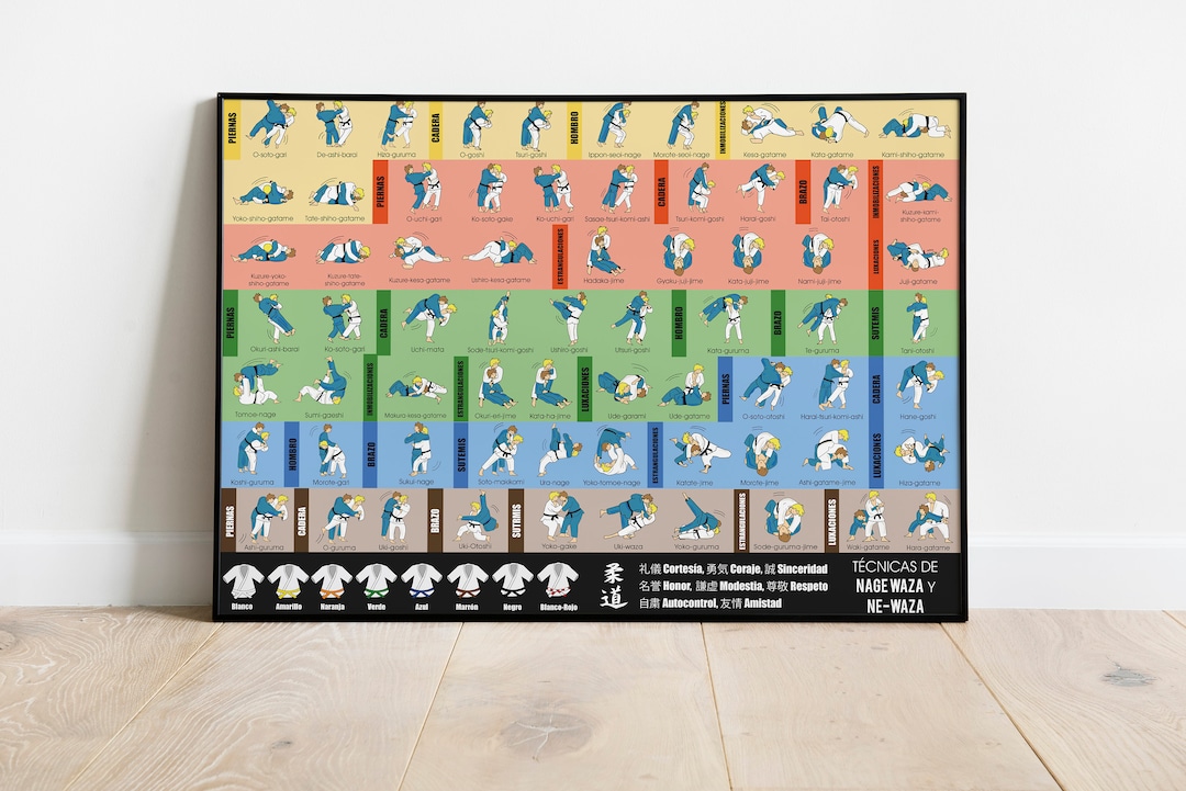 Judo Techniques Poster Size A3, A4, A2 - Etsy