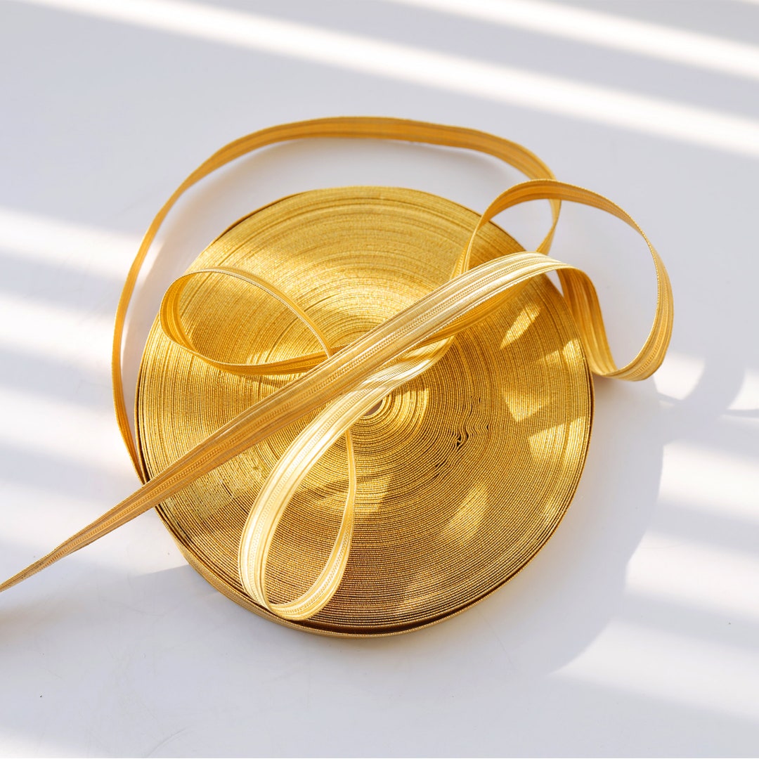Golden 10-12 MM Bullion Braid Shiny Lace Ribbon for Uniform Braid Trim ...