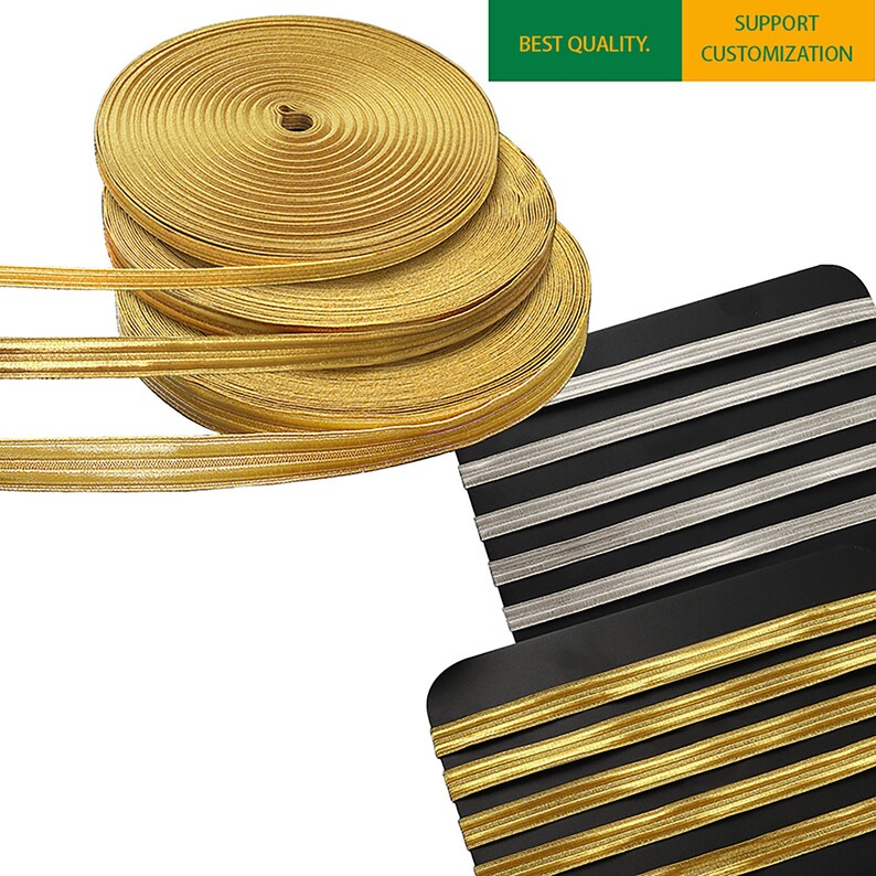 Mylar Braid Ribbon: Army Uniform Cap Band & Garment Trim (5-13MM) - Etsy